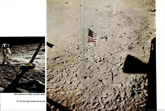 Apollo 11 Man walks on another world Buzz Aldrin walking near the leg ...